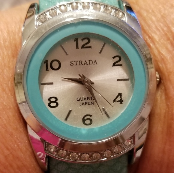 Strada | Accessories | Strada Austrain Crystal Turquoise Watch | Poshmark